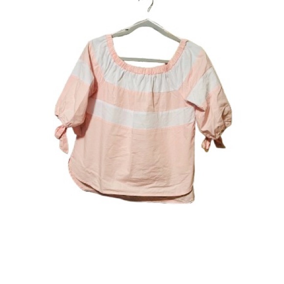 Polagram | Tops | Polagram Pink And White Garment | Poshmark